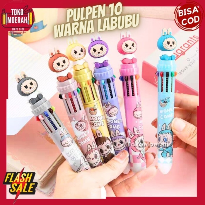 Jual Pen Labubu Pulpen 10 Warna Labubu Lucu Unik Pen Cetek Warna Warni ...