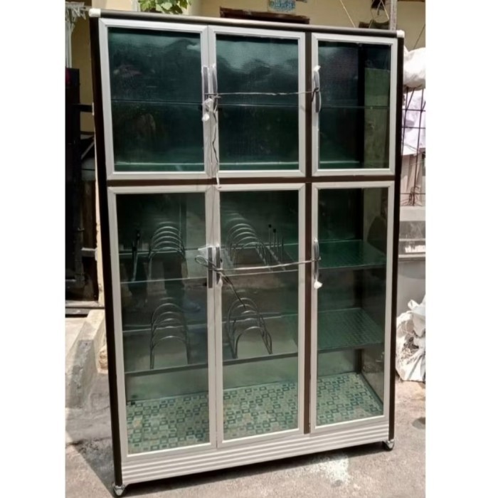 Jual Rak Piring 3 Pintu Full Box Roda Tiang Besar (Promo Harga ...