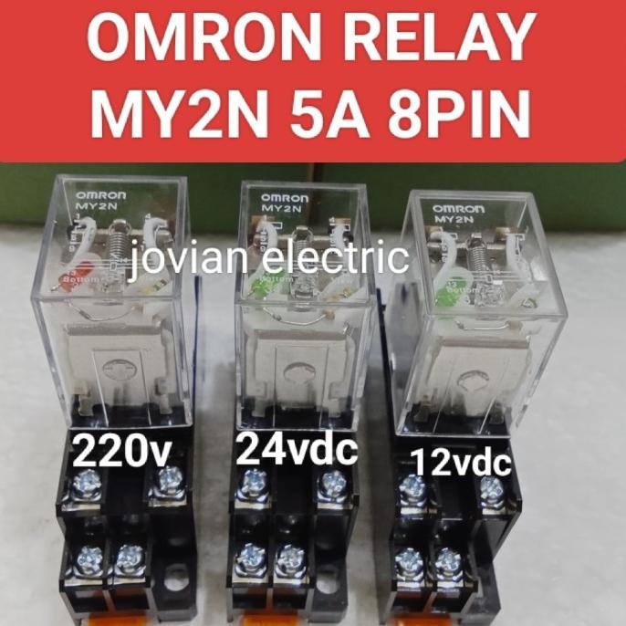 Jual Promo set relay Omron my2n/my2 24vdc 8pin plus soket COD | Shopee Indonesia