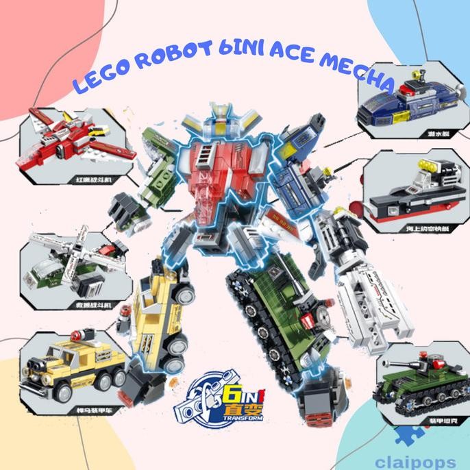 Jual Promo MAINAN ANAK LEGO ROBOT 6IN1 ACE MECHA BERUBAH BENTUK MECHA ...