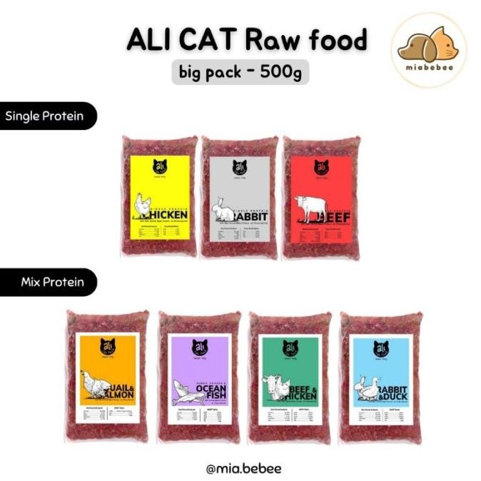 Jual Tersedia Ali Cat Raw Food/Makanan Kucing 500g | Shopee Indonesia