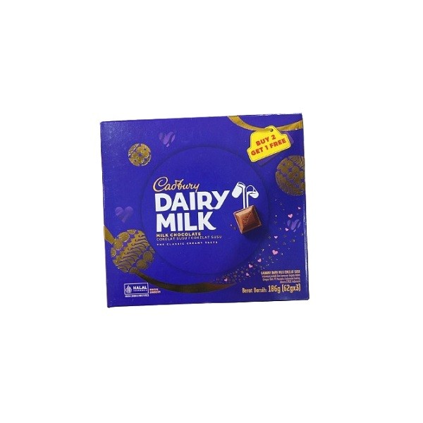 Jual CADBURY DAIRY MILK PLAIN BUNDLE PACK 3 X 62 GR | Shopee Indonesia
