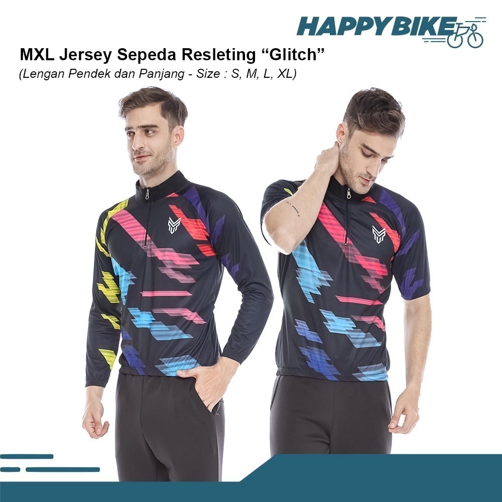 Jual MXL Jersey Sepeda Glitch Baju Sepeda Lengan Panjang/Pendek Dengan ...
