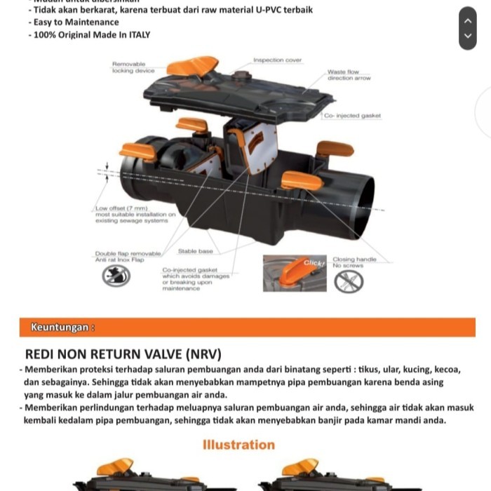 Jual Non Return Valve 4 inch Backflow Valve NRV Redi Bak Kontrol ...