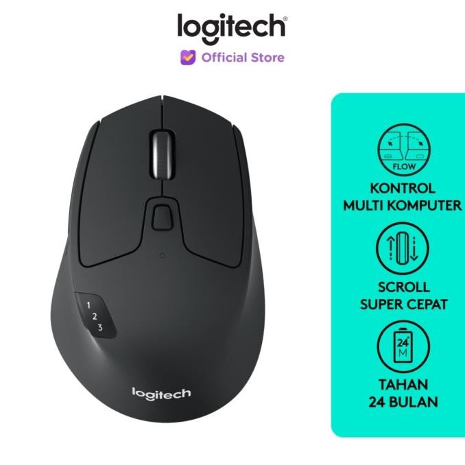 Jual Logitech M720 Mouse Wireless Bluetooth Multi-Device Hyper Fast ...