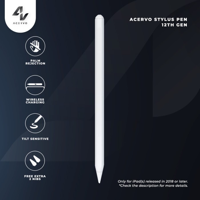 Jual Acervo Pencil Stylus Pen 12th Gen Wireless Charging and Tilt ...