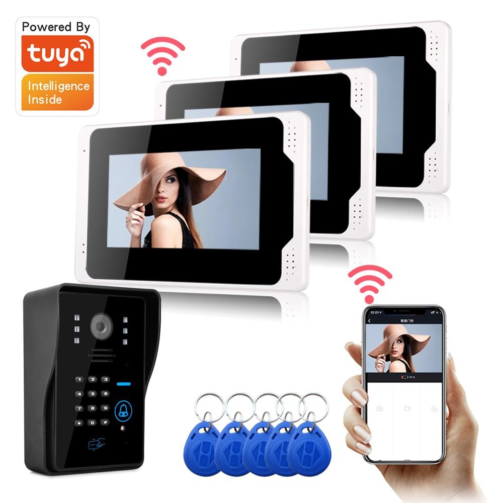 Jual 7 inch 3/2/1 Monitors Wired / Wiress Wifi RFID Password | Shopee ...