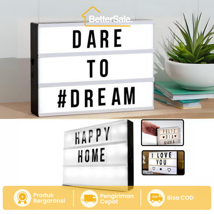 Jual MURAH Cinema Light Box Letter LED Kotak Lampu Dekorasi Huruf A6 ...