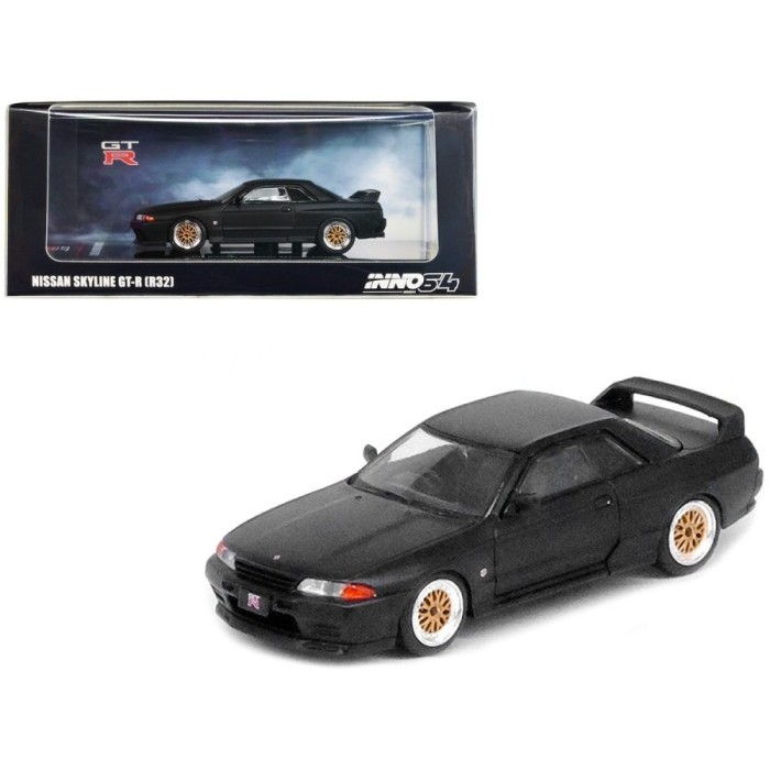 Jual IN64-R32-MB Inno64 Nissan Skyline GT-R R32 Matte Black Diecast ...