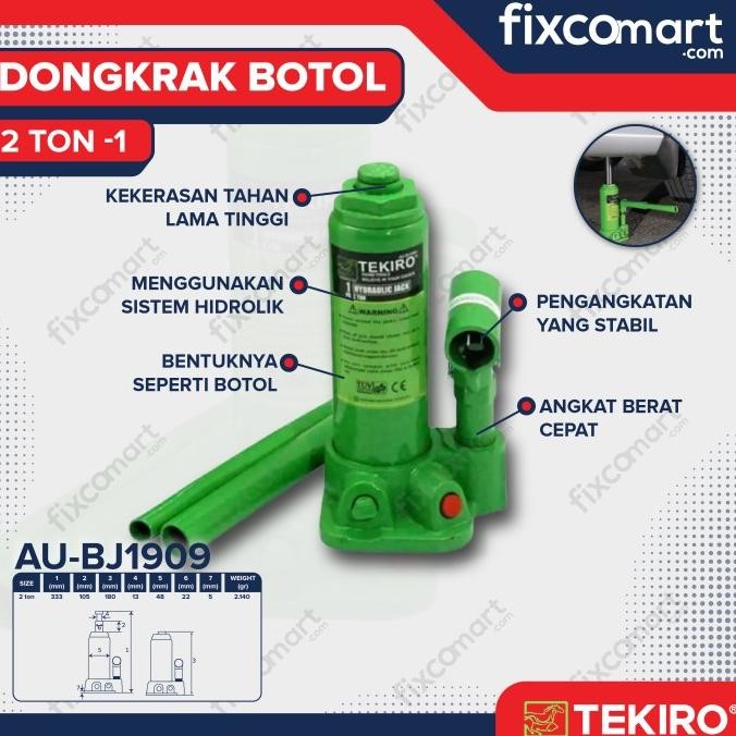 Jual TEKIRO HYDRAULIC BOTTLE JACK 2 TON / DONGKRAK BOTOL ORIGINAL DAN ...