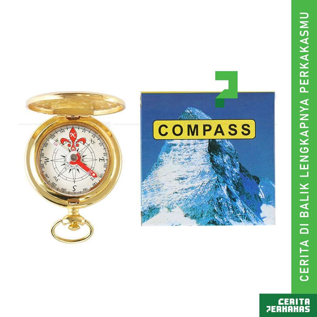 Jual Lipat Kompas Logam 35mm AG82 CP / Compas Kiblat Compass Petunjuk ...