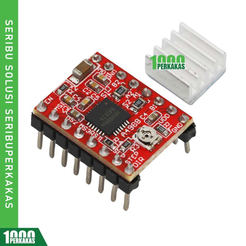Jual 1P Motor Stepper Driver A4988 / Module with Heatshink Reprap 3D ...