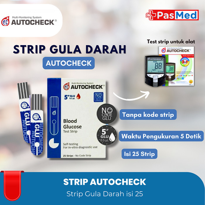Jual STRIP AUTOCHECK GULA DARAH Stick Gula Darah Glukosa Autocheck ...