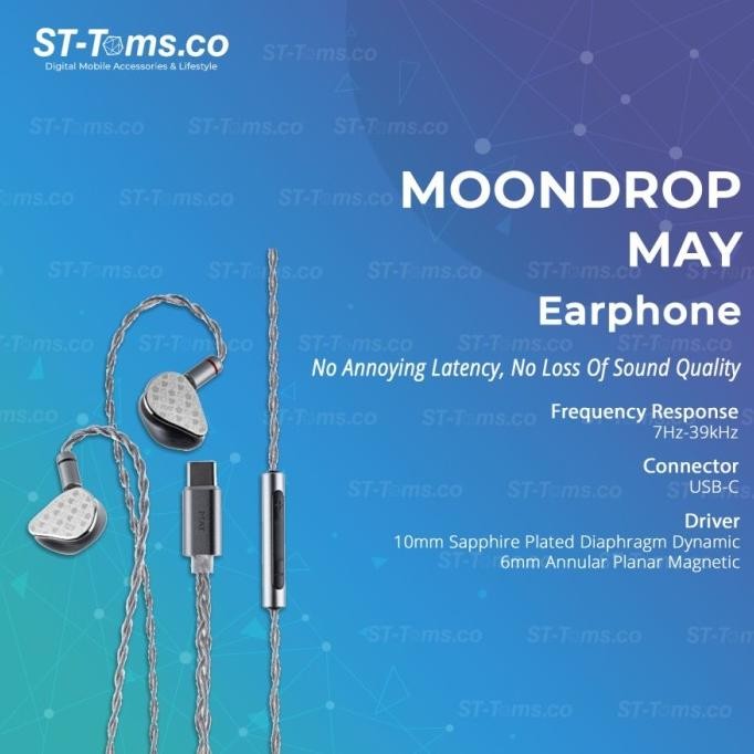 Jual Moondrop May Planar Dd + Planar Driver With Dsp Type C Plug & Mic ...