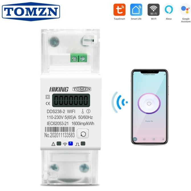 Jual SMART KWH METER WIFI EXIM POWER WATT METER AC 65A TIMER TOMZN DIN ...