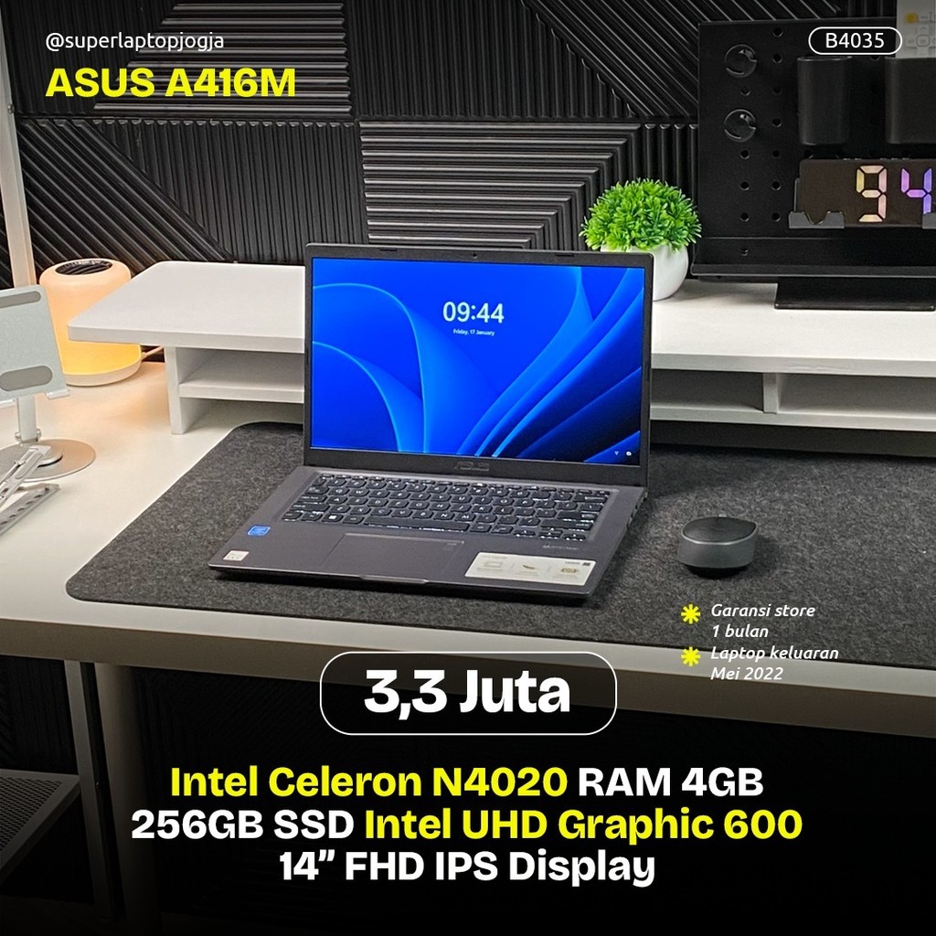 Jual ASUS A416M intel celeron n4020 ram 4gb ssd 256gb gray | Shopee ...