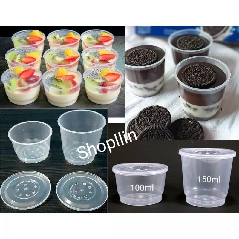 Jual 25pcs Cup Puding Tebal DM + Tutup 100ml 150ml / Cup AGAR - Kemasan ...