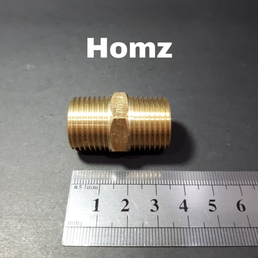 Jual Double Nipple KRANZ 1/2" Brass Kuningan / Dobel Nepel 1/2 in ...