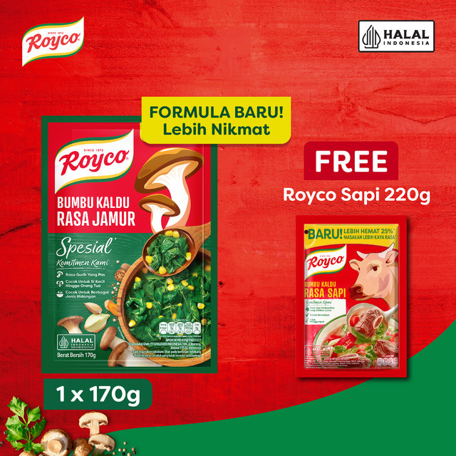 Jual Beli Royco Kaldu Jamur 170g GRATIS Royco Kaldu Sapi 220g | Shopee ...