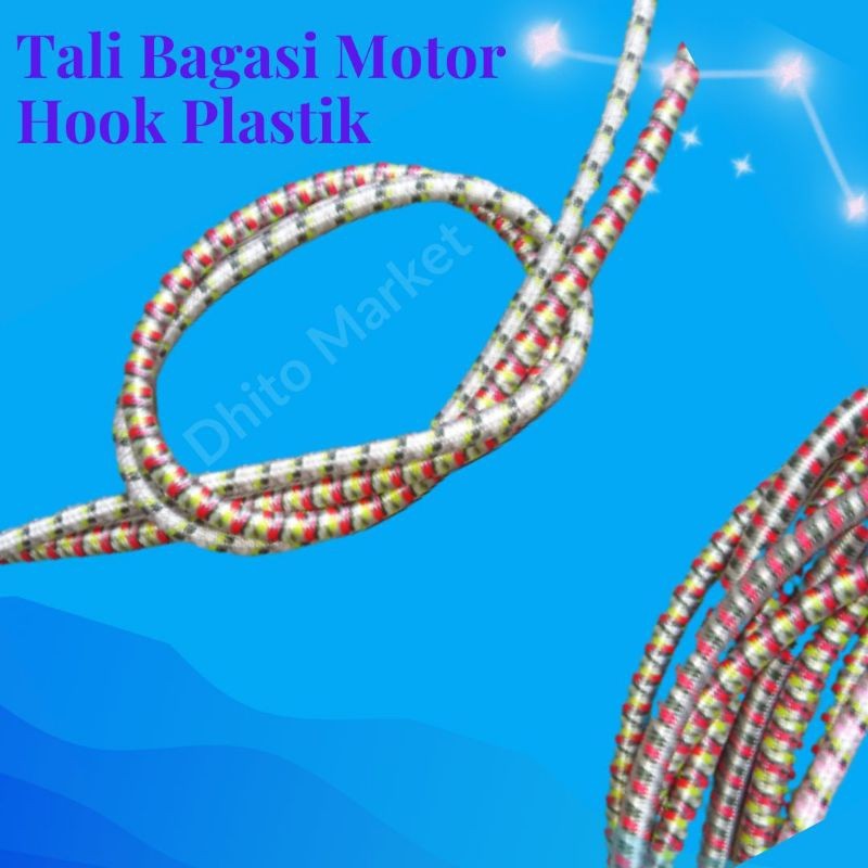 Jual murah tali bagasi motor hook plastik 3 meter / tali pengikat ...
