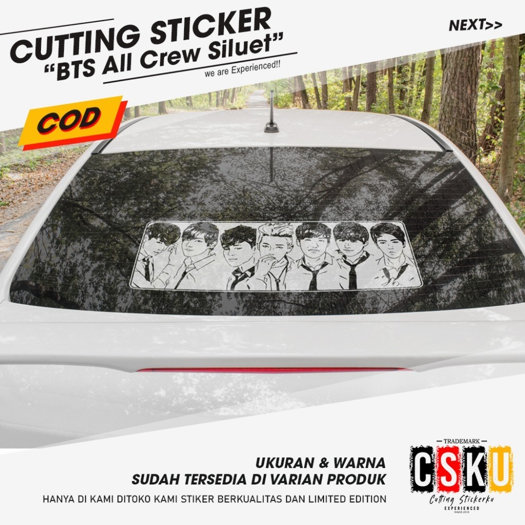 Jual Cutting Stiker All BTS Crew Siluet Variasi Motor Mobil Sticker ...