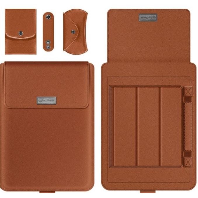 Jual HARGA DISC - Tas Macbook Air M1 2020 13 Inch Sleeve Leather Cover Standing + Pouch | Shopee ...