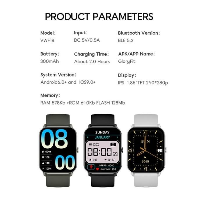 Jual VIVAN SMART WATCH VWF18 | WATERPROOF IP68 | 100+ SPORTS MODE ...