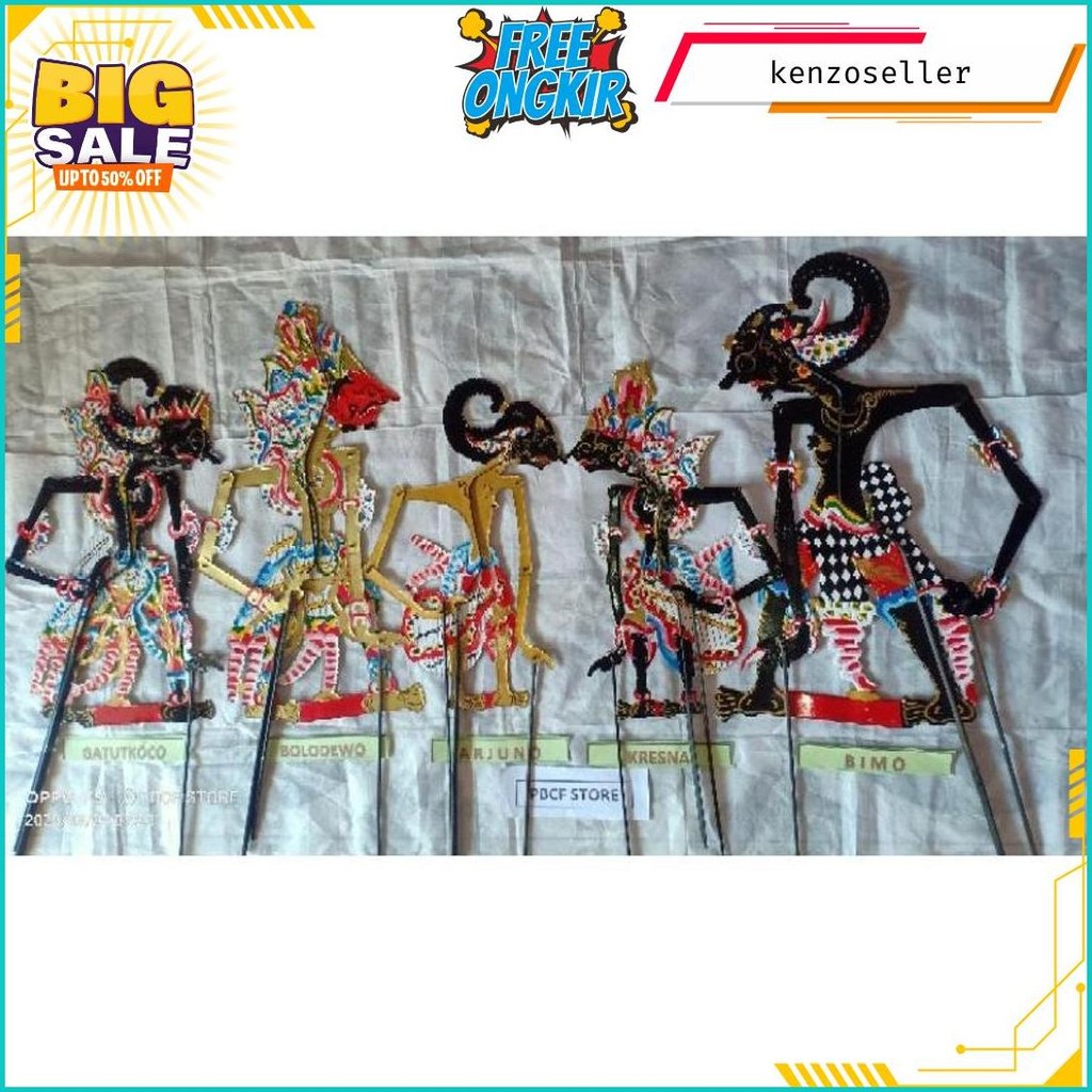 Jual Wayang Paket 5 Bimo Kresno Bolodewo Gatutkaca Arjuna Siap Kirim ...