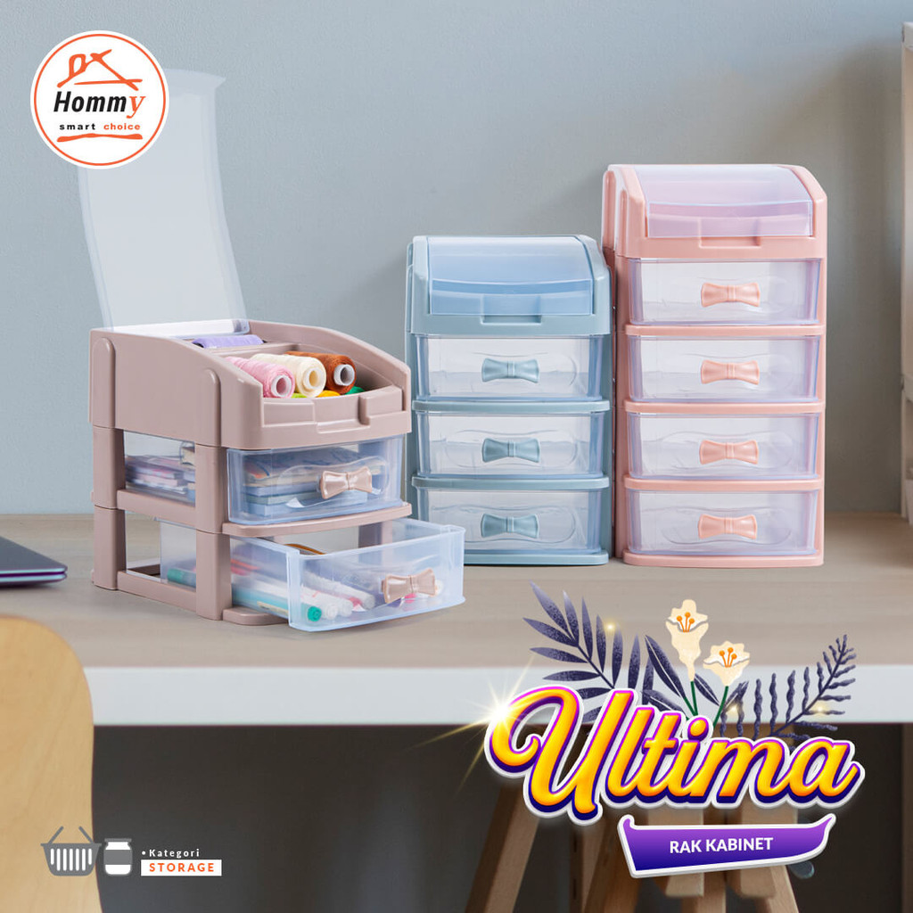 Jual Hommy Ultima Rak Mini Plastik Rak Kabinet Laci Mini Plastik Susun ...