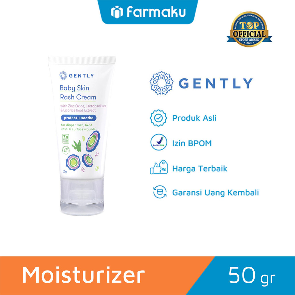 Jual Gently Baby Rash Cream 50 gr - Krim Pereda Ruam Popok pada Bayi ...