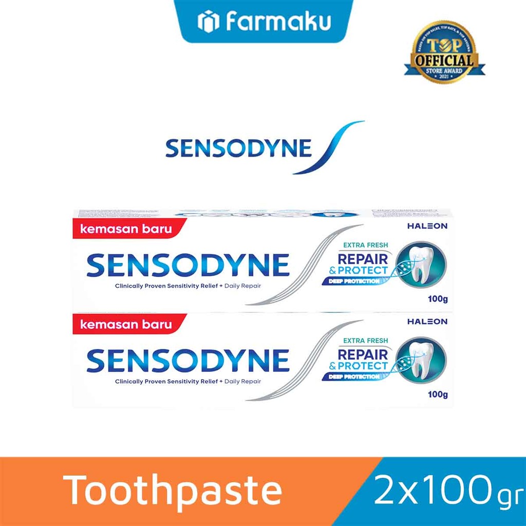 Jual Twin Pack Sensodyne Repair + Protect Extra Fresh Toothpaste 100 g ...