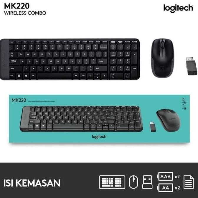 Jual Mk-220 Combo Logitech Wireless (Keyboard + Mouse) | Shopee Indonesia