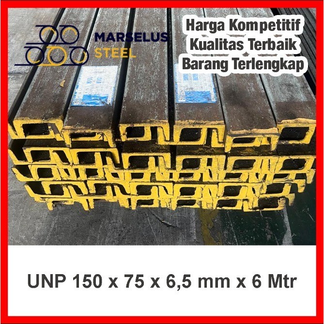 Jual UNP 150 - Besi Kanal U / UNP channel / 150 x 75 x 5mm - 6meter ...