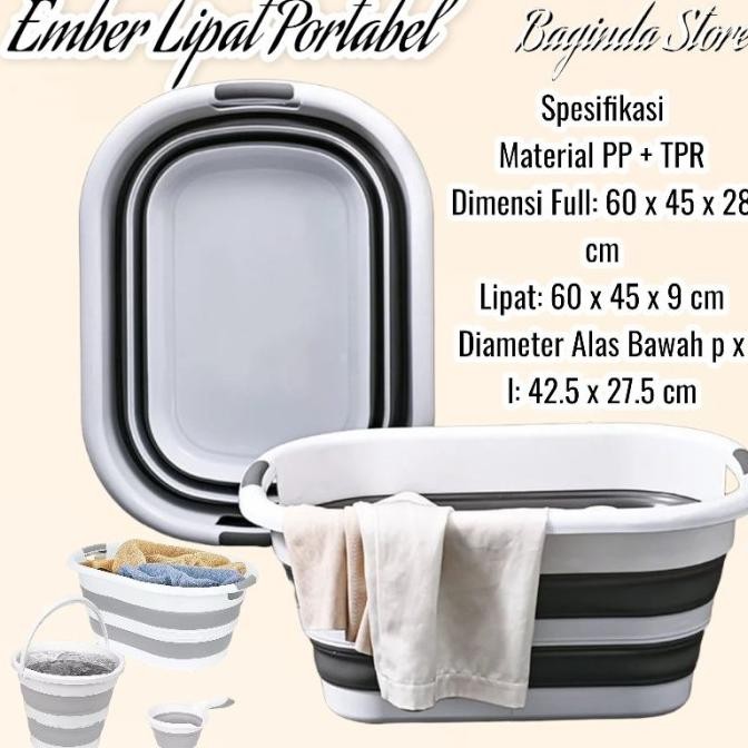Jual Baskom Ember Lipat Portable Bak Laundry Cuci Baju Bucket Jumbo 40L ...