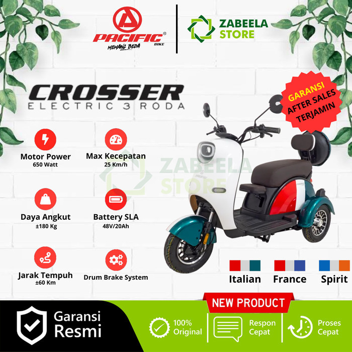 Jual Sepeda Listrik Roda 3 PACIFIC CROSSER 650W Garansi Resmi Pacific ...
