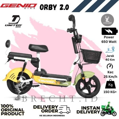 Jual Sepeda Listrik Genio ORBY 2.0 Electric E-Bike | Shopee Indonesia