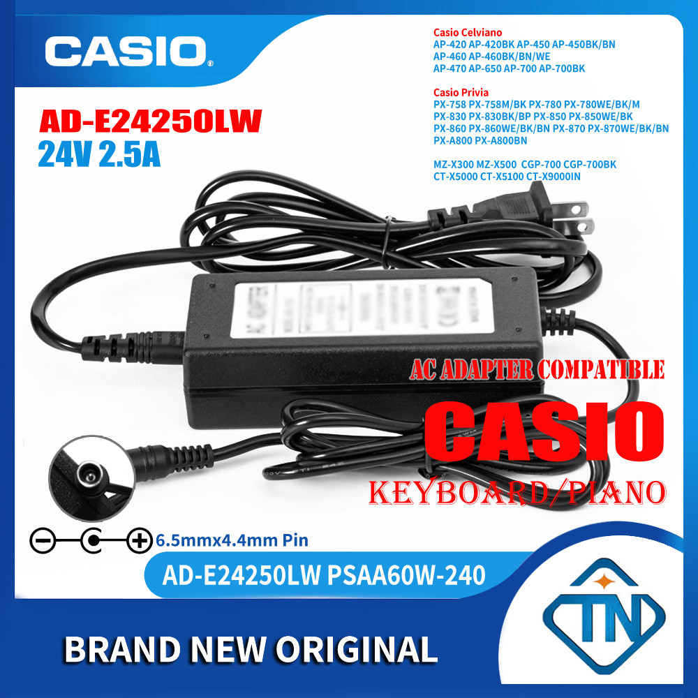 Jual Adaptor AC 24V 2,5A AD-E24250LW untuk Casio Celviano AP-460 AP-470 ...
