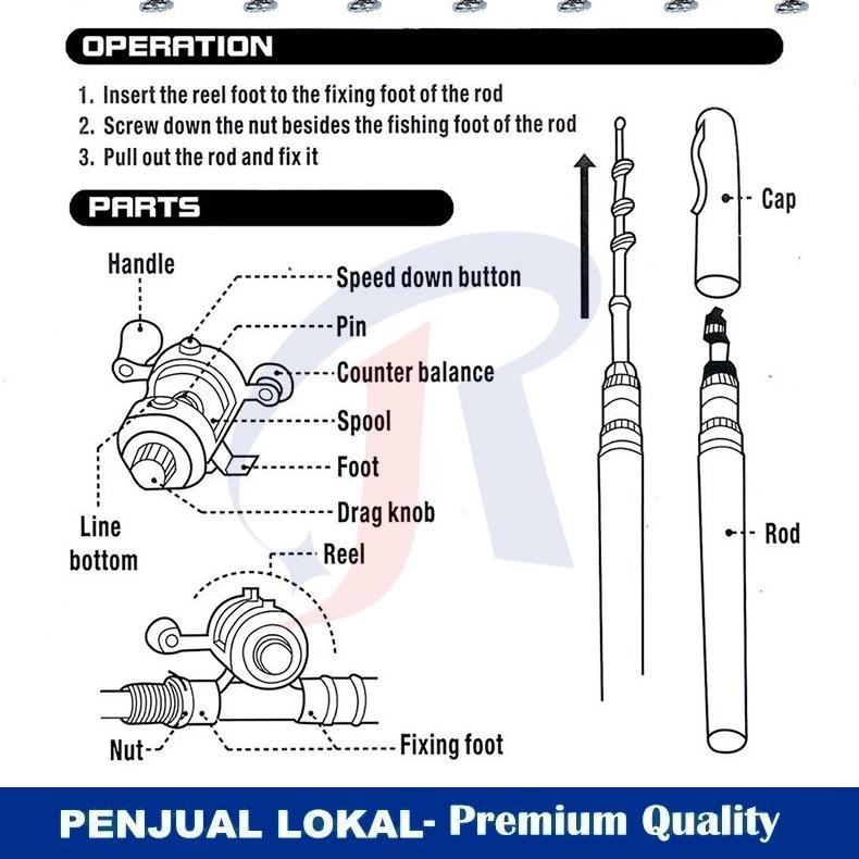 Jual aw-96 R.joy Joran Kail Alat Pancingan Pulpen Mini Fishing Rod Pen ...