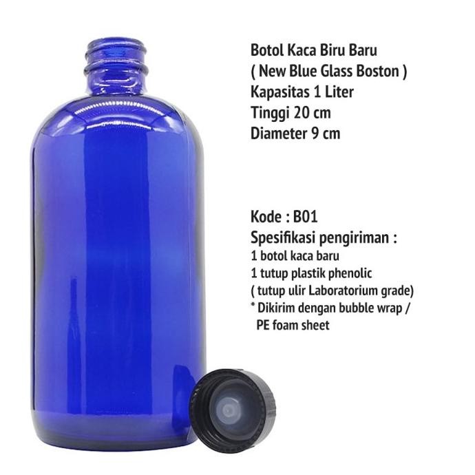 Jual BOTOL KACA BIRU BLUE SOLAR WATER THERAPY HO'OPONOPONO 0410T ...