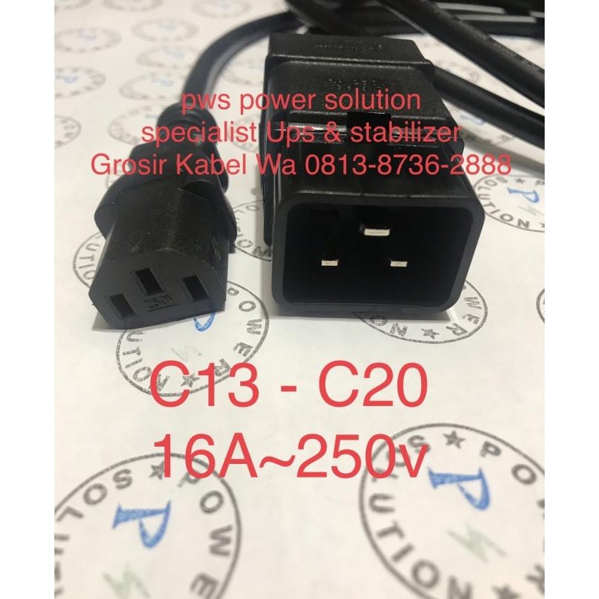 Jual Kabel Power Cord Ups C13 to C20 16A-250V 3M Grosir Paling Murah ...