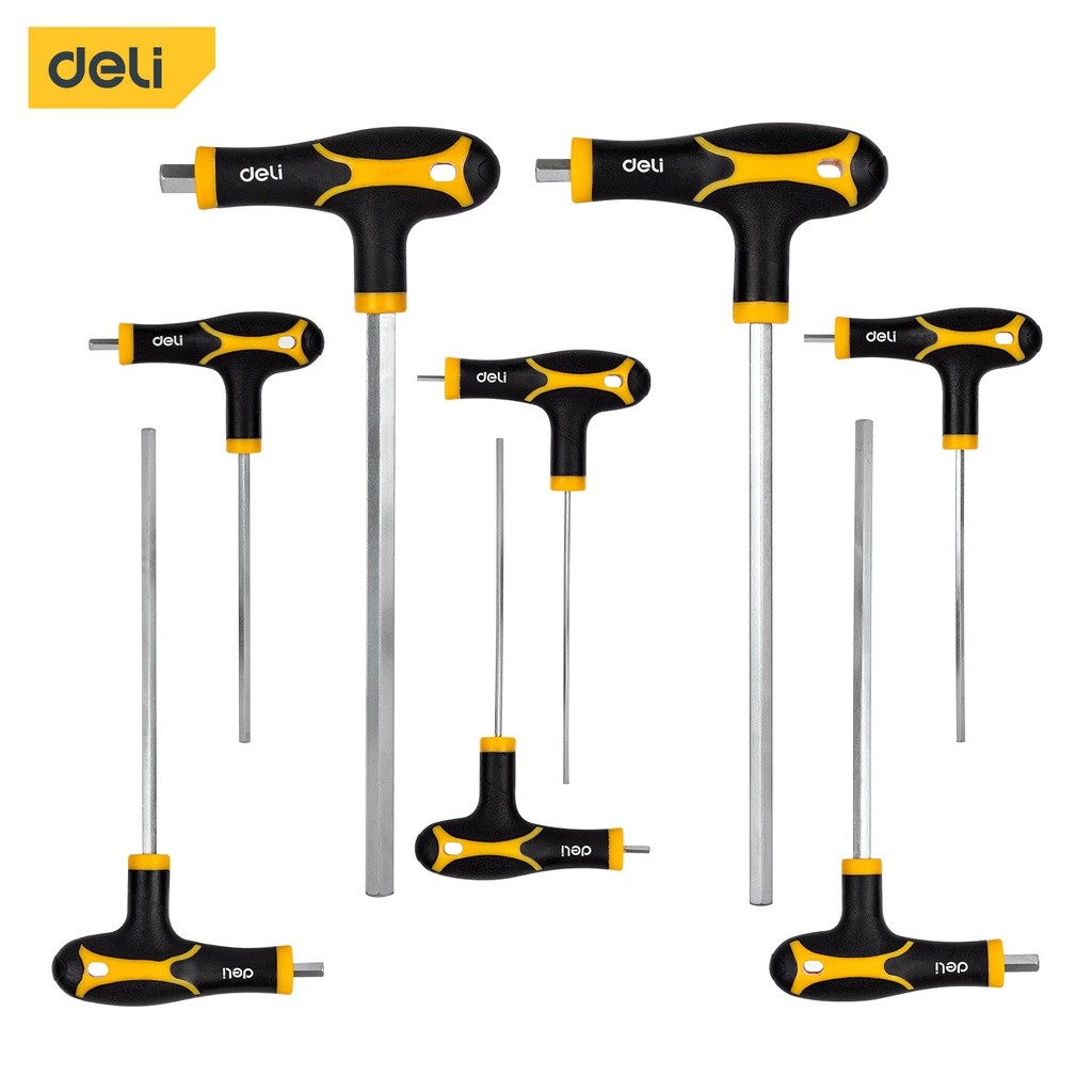 Jual Deli Hex Key Sets / Set Kunci L Tipe T 8 Pcs 2-10mm Cr-V EDL233X08 ...