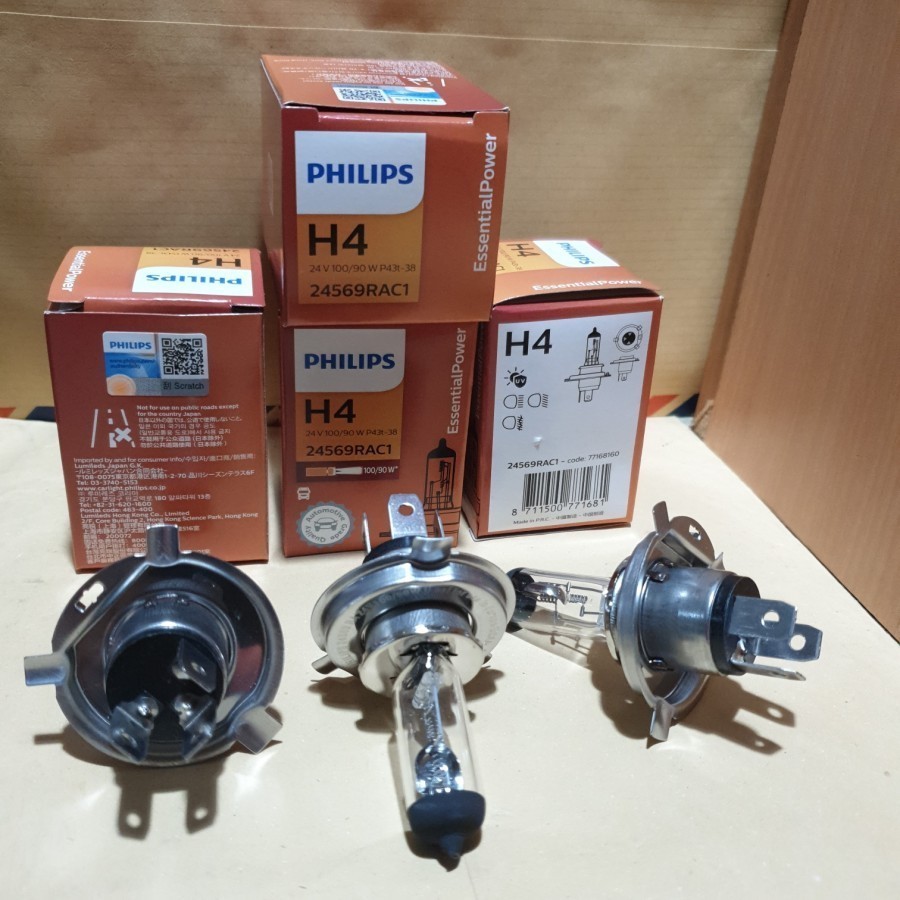Jual BOHLAM HALOGEN H4 24V 100/90W PHILIPS ORIGINAL | Shopee Indonesia