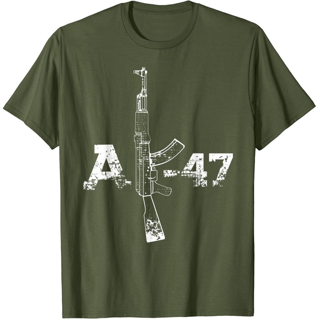Jual AK47 AK-47 Gun Ilustrasi Siluet Kaos Pria Kasual 100% Katun Leher ...