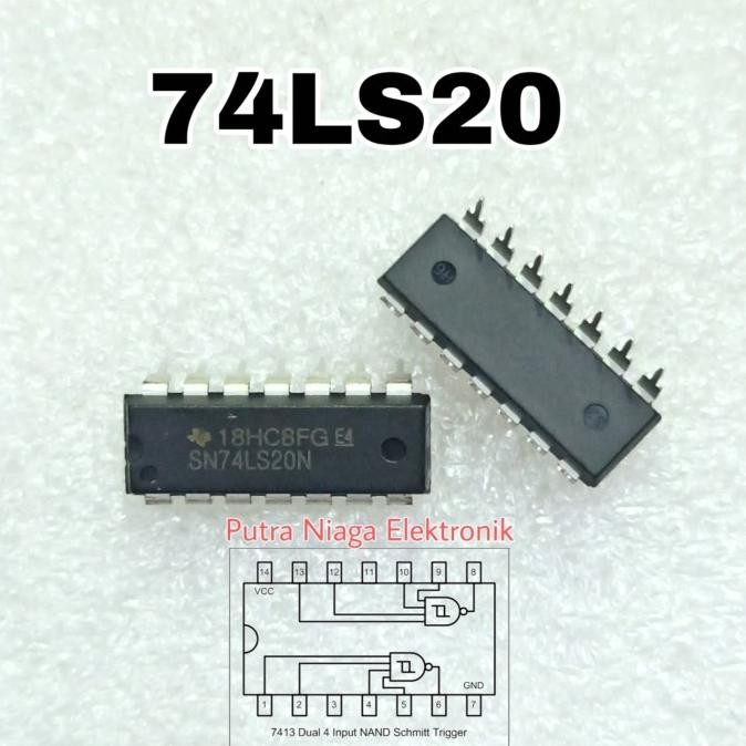 Jual ic TTL 7420 74LS20 NAND Gate SN74LS20N HD74LS20P Dip 14p putr4n ...