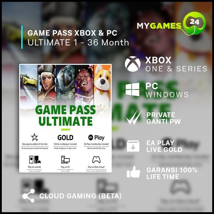Jual Xbox Game Pass / Gamepass Ultimate 1-14 Bulan Xbox Pc Cloud Gaming ...