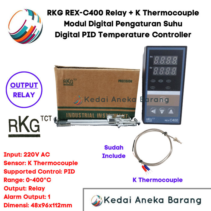 Jual PID Rex C400 Rex-C400 Temperatur Temperature Controller Relay + TC | Shopee Indonesia