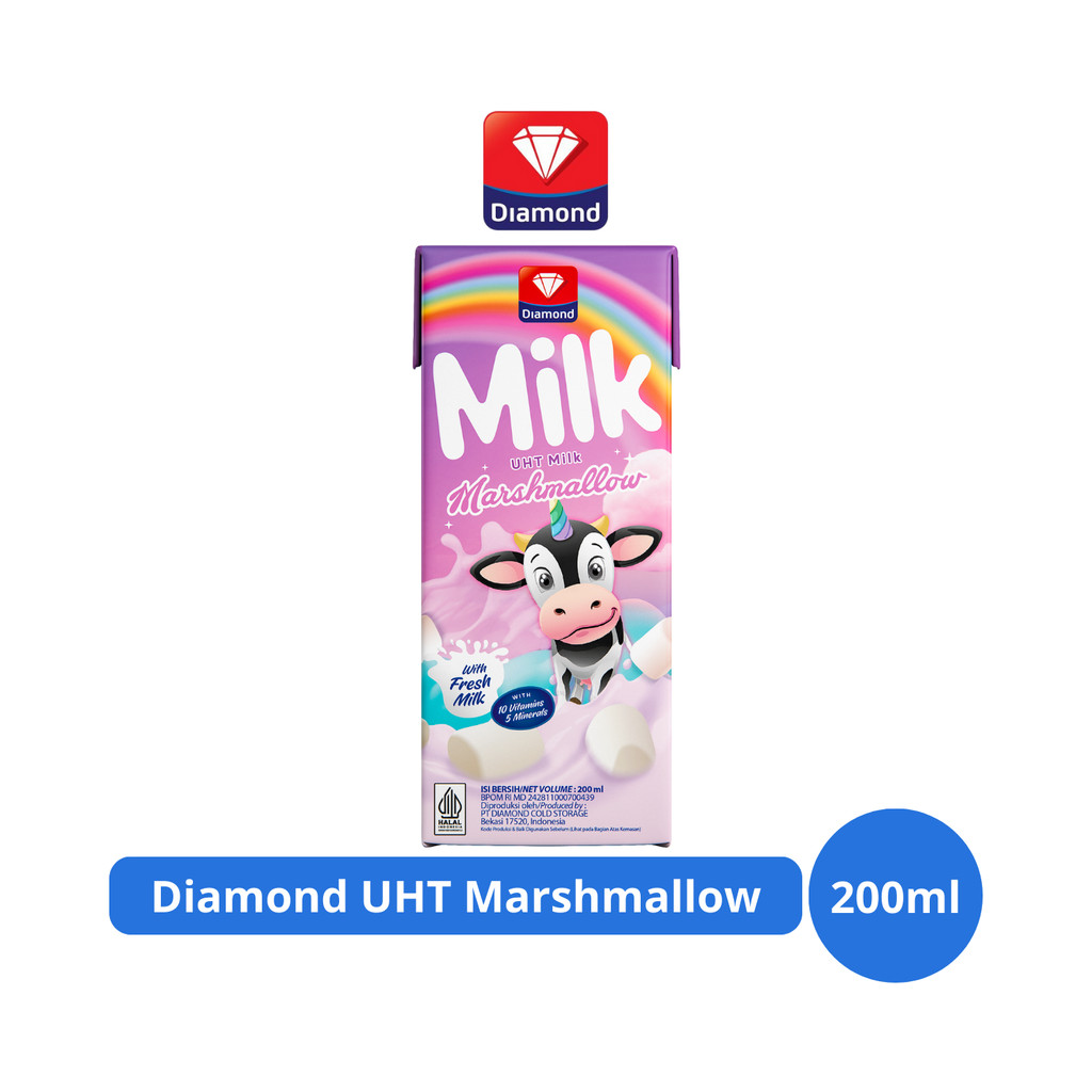 Jual Diamond Milk Susu UHT Marshmallow 200ml | Shopee Indonesia