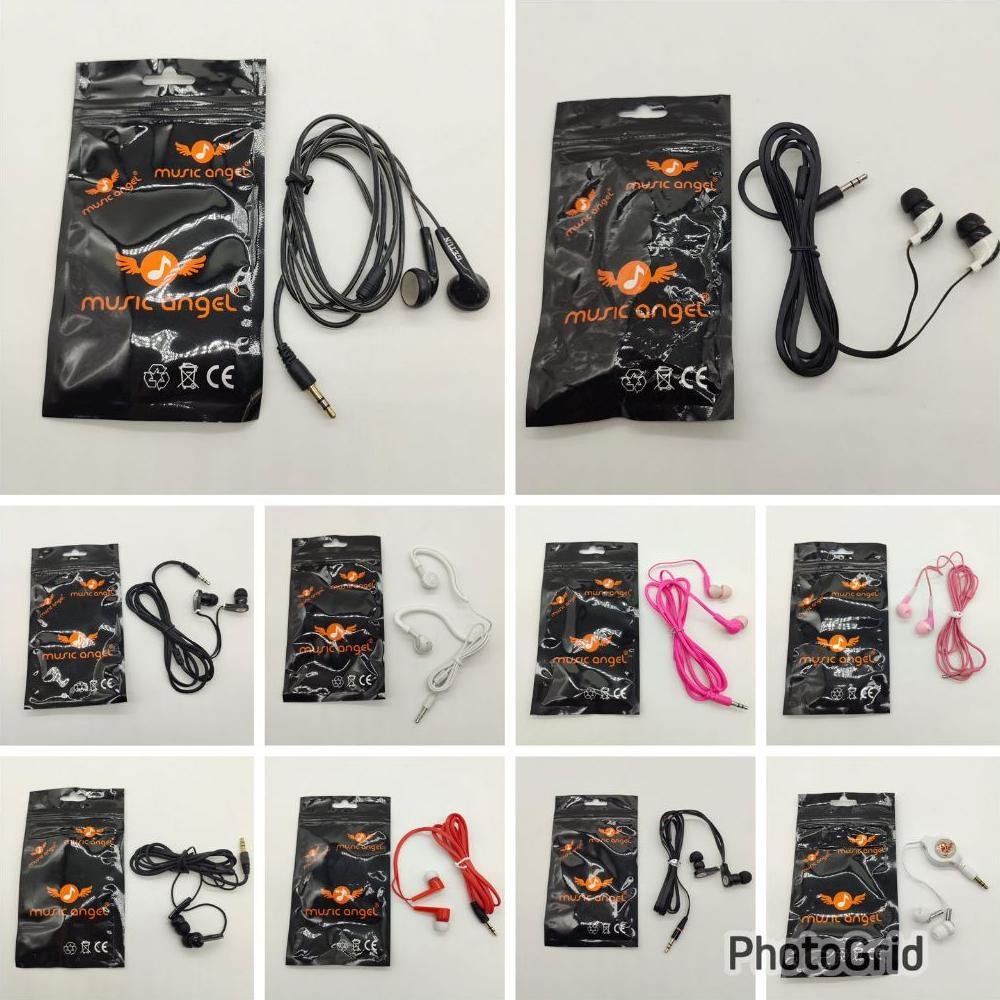Jual Headset Earphones Music Angel Handsfree Handfree Musik Stereo Super Bass | Shopee Indonesia