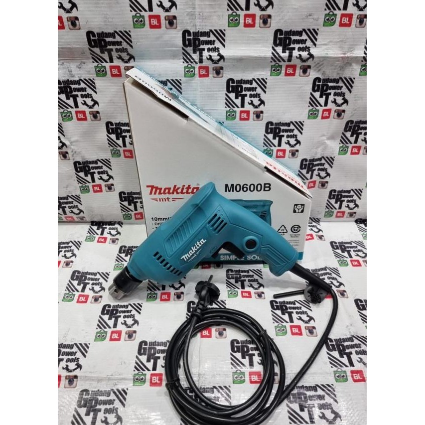 Jual Mesin Bor Tangan Listrik Bor Besi Kayu 10Mm Bor Tangan Makita M0600B | Shopee Indonesia