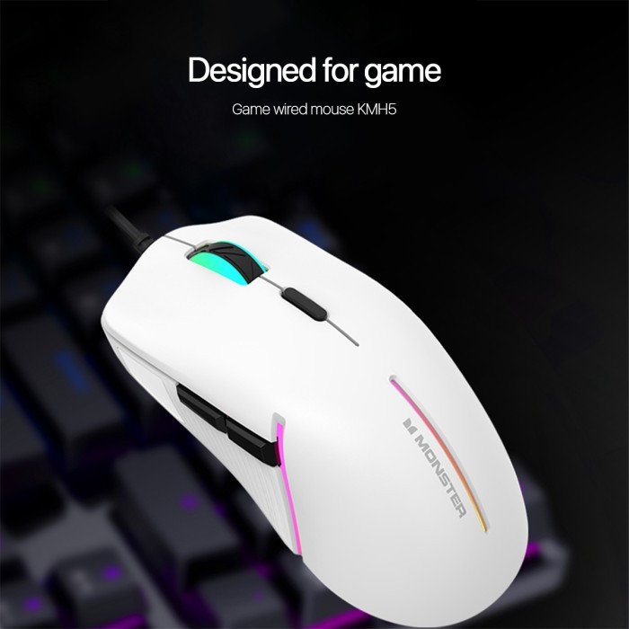 Jual MONSTER KMH5 WIRED KABEL USB MOUSE GANG OPTICAL LAPTOP KOMPUTER ...